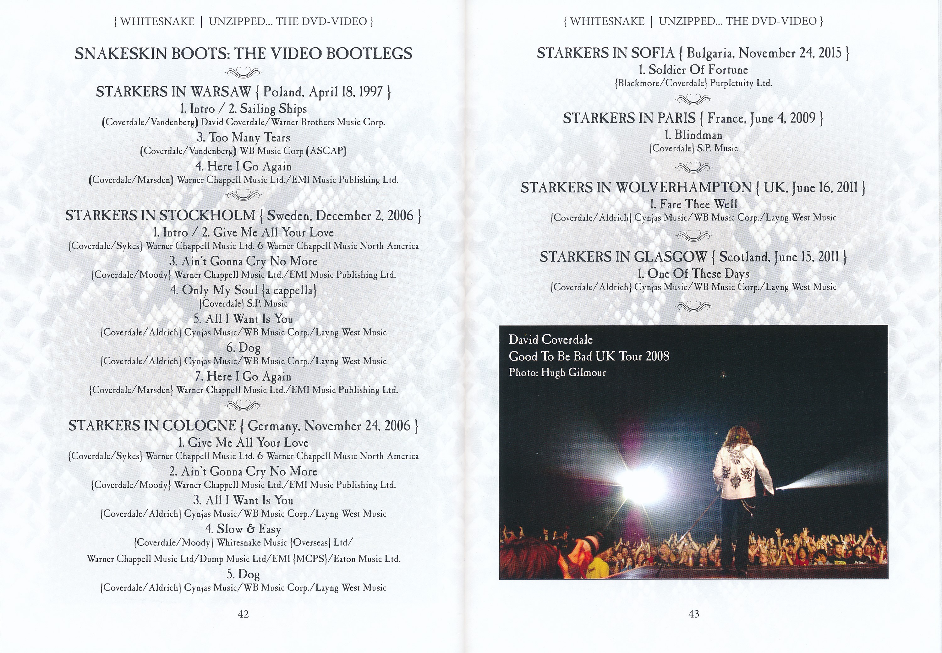 Whitesnake Unzipped : Booklet22 | CD Covers | Cover Century | Over 1. ...